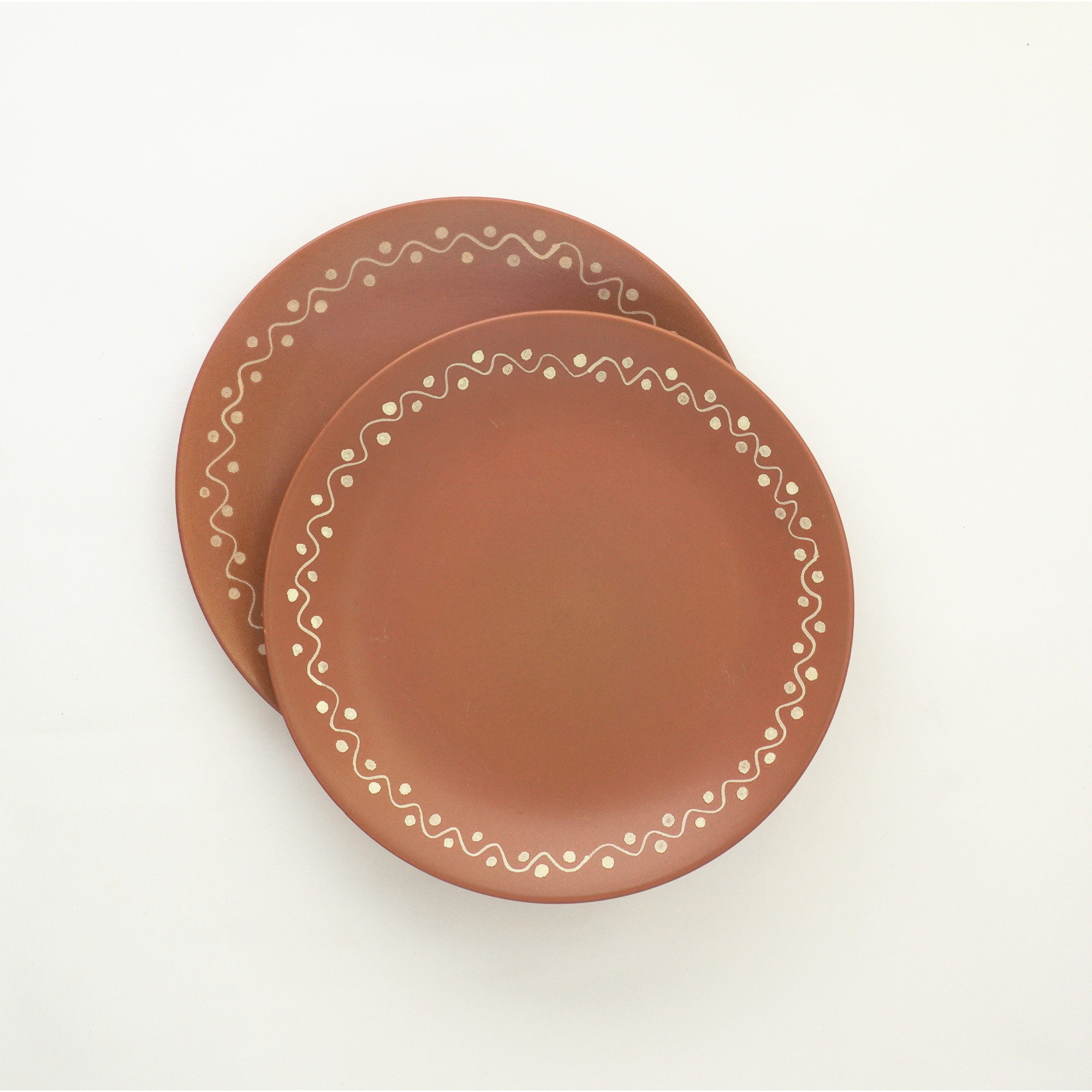 Ceramic Terracotta-finished Dinner Plate | House of Mishka