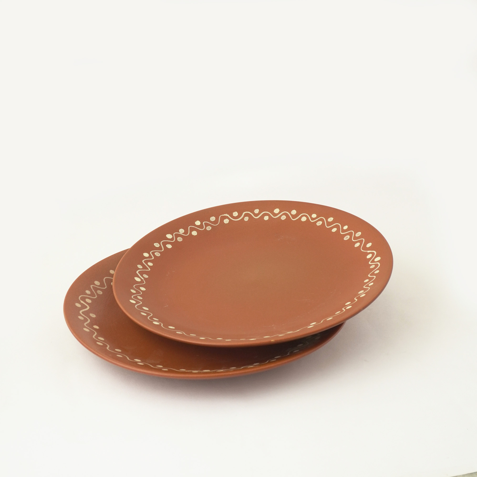 Ceramic Terracotta-finished Dinner Plate | House of Mishka
