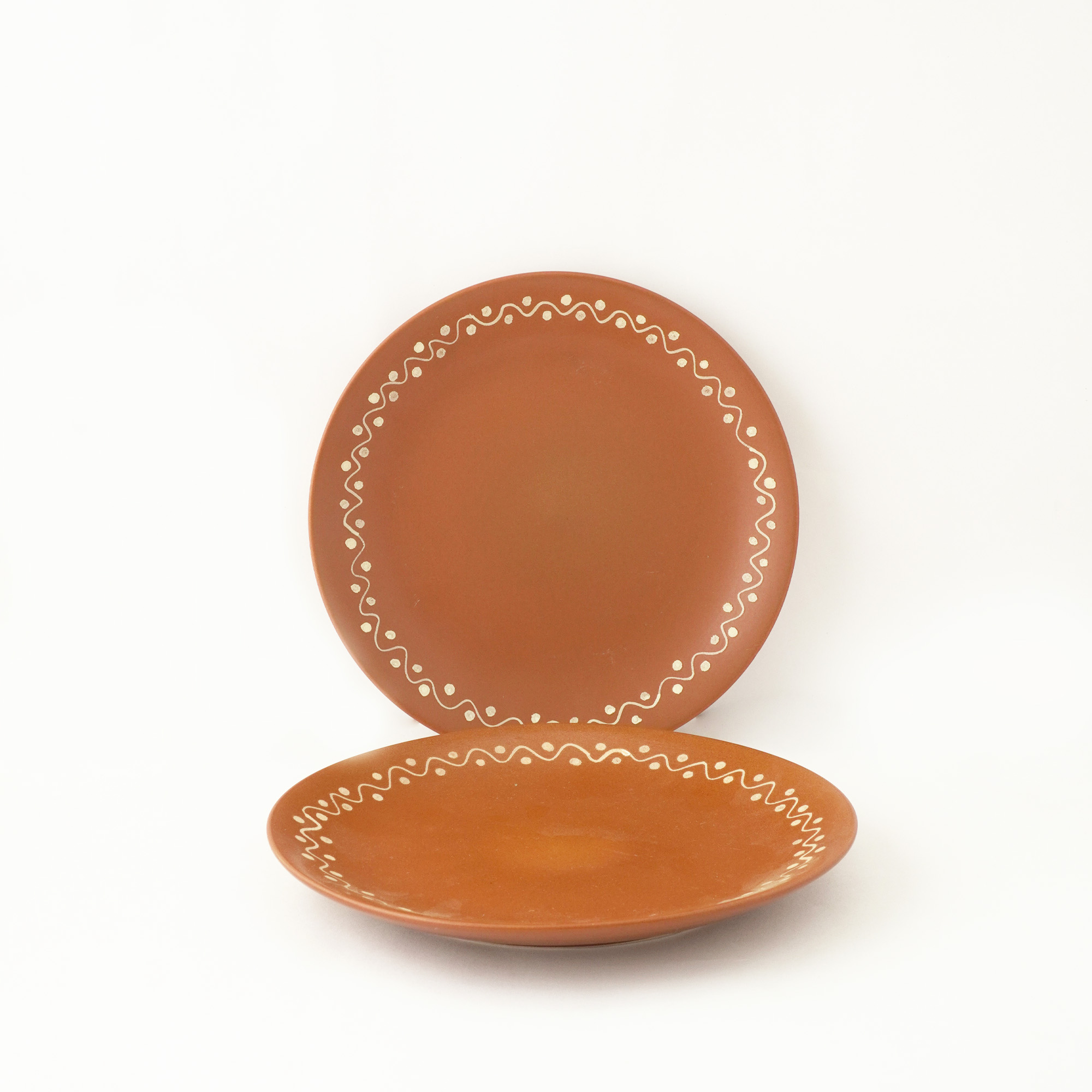 Ceramic Terracotta-finished Dinner Plate | House of Mishka